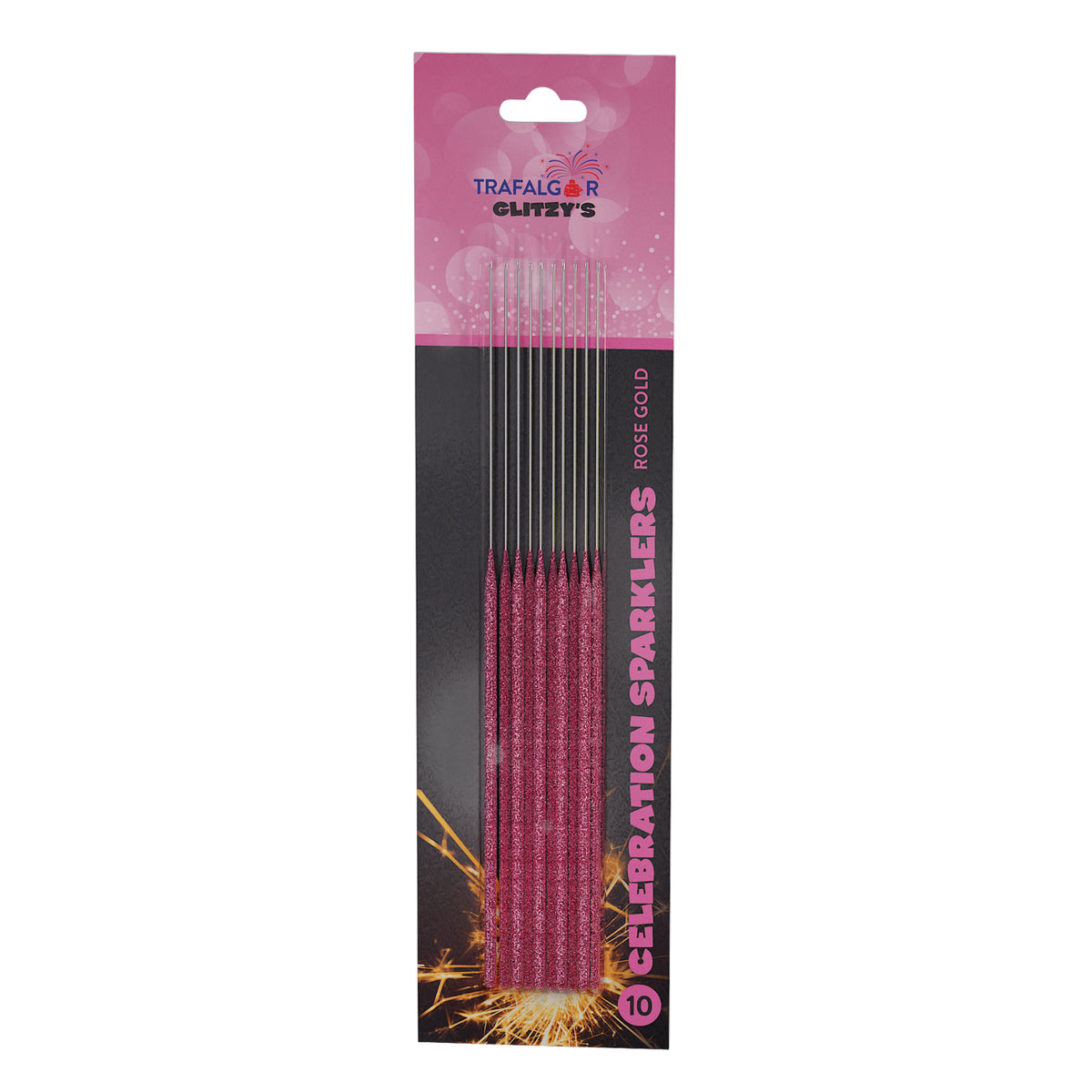 Rose Gold Glitzy Colour Sparklers 18cm (Pack of 10) – Lumos Sparklers